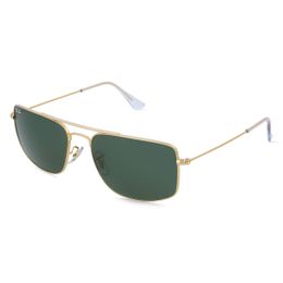 Ray-Ban RB3779 EXPLORER 3 | Unisex-Sonnenbrille | Fassung: Vollrand, Quadratisch, Metall, Gold | Glasfarbe: Gr&uuml;n