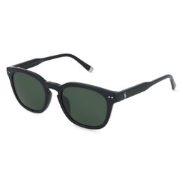 Polo Ralph Lauren PH4242U | Herren-Sonnenbrille | Fassung: Vollrand, Quadratisch, Acetat, Schwarz Gl&auml;nzend | Glasfarbe: Gr&uuml;n