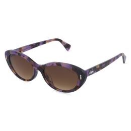 Ralph Lauren RA5350U | Damen-Sonnenbrille | Fassung: Vollrand, Oval, Acetat, Violett Havanna | Glasfarbe: Braun Verlaufend