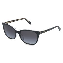 Ralph Lauren RA5348U | Damen-Sonnenbrille | Fassung: Vollrand, Quadratisch, Acetat, Schwarz Transparent | Glasfarbe: Grau Verlaufend