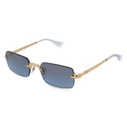 Ray-Ban RB3928 | Unisex-Sonnenbrille | Fassung: Randlos, Oval, Metall, Gold | Glasfarbe: Blau Verlaufend