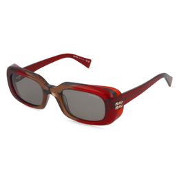 Miu Miu MU B13S | Damen-Sonnenbrille | Fassung: Vollrand, Eckig, Acetat, Bordeaux | Glasfarbe: Grau