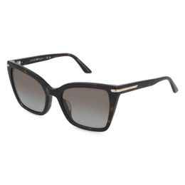 Emporio Armani EA4273BU | Damen-Sonnenbrille | Fassung: Vollrand, Quadratisch, Acetat, Havanna Gl&auml;nzend | Glasfarbe: Grau Verlaufend