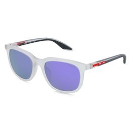Prada Linea Rossa PS B09SU | Herren-Sonnenbrille | Fassung: Vollrand, Quadratisch, Kunststoff, Wei&szlig; Transparent | Glasfarbe: Grau Verlaufend