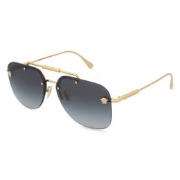 Versace VE2296 | Damen-Sonnenbrille | Fassung: Randlos, Quadratisch, Metall, Gold | Glasfarbe: Grau Verlaufend