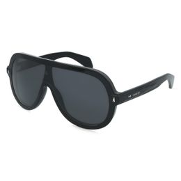 Moncler ME6021U SUNSETTE | Unisex-Sonnenbrille | Fassung: Vollrand, Pilot, Acetat, Schwarz Gl&auml;nzend | Glasfarbe: Grau