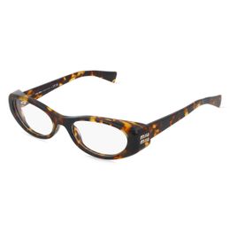 Miu Miu MU 03ZV Brille Damen | Fassung: Vollrand, Oval, Gelb Havanna