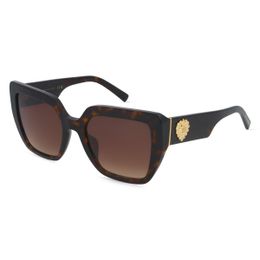 Dolce & Gabbana Dolce&Gabbana DG4538 | Damen-Sonnenbrille | Fassung: Vollrand, Quadratisch, Acetat, Havanna | Glasfarbe: Braun Verlaufend