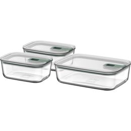 Mepal EasyClip Glas Frischhaltedosen Set 3-teilig 2 x 700 ml & 1 x 1500 m - Lebensmittelbeh&auml;lter / Vorratsdosen