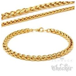 Zopfketten-Armband aus vergoldetem Edelstahl geflochtene Form gold Damen Herren
