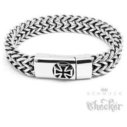 Herren Armband mit Eisernem Kreuz hochwertig aus Edelstahl Bikerschmuck Iron Cross Armkette