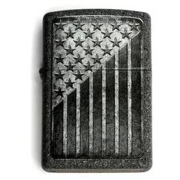 Zippo Sturmfeuerzeug mit schwarzer Ami Flagge USA Stars and Stripes Herren Geschenk