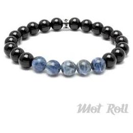 Mot Roll Perlen Armband schwarz blau Sodalith Achat Edelstein Herren Menbeads