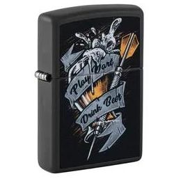 Play Dart Drink Beer Dartsspieler Feuerzeug schwarz original Zippo M&auml;nner Geschenk