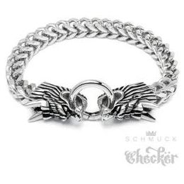 Drachen-Armband mit Ringverschluss Edelstahl Biker M&auml;nner Armkette Gl&uuml;cksbringer