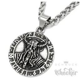 Wikinger Halskette mit Jarl Medaillon Valknut Runen aus Edelstahl Schmuck Geschenk