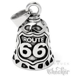 Route 66 Bikerbell aus poliertem Edelstahl Motorrad Gl&uuml;cksbringer Biker Geschenk