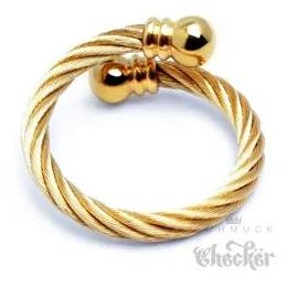 Flexibler Stahlseil Ring aus Edelstahl gold Damen Herren Wickelring Geschenk