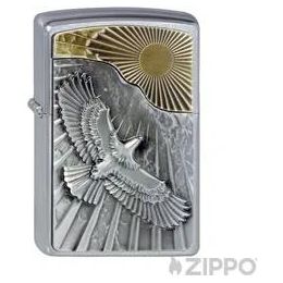 Adler fliegt auf goldene Sonne zu Original Zippo Benzinfeuerzeug Geschenkidee