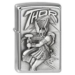 Zippo mit Donnergott Thor und seinem Hammer Detailliertes Motiv Feuerzeug Geschenk
