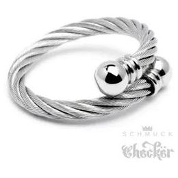 Flexibler Stahlseil Ring aus Edelstahl silber Damen Herren Wickelring Geschenk