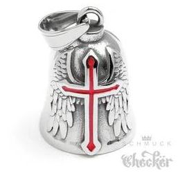 Rotes Kreuz mit Fl&uuml;gel Bikerbell Motorradfahrer Gl&uuml;cksbringer Templer Geschenk
