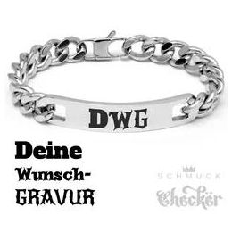 Panzerarmband mit individueller Gravur Edelstahl Herren Armband silber + Verl&auml;ngerung