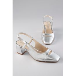 Riemchensandalette ANISTON SHOES, Damen, Gr. 38, silberfarben, Lederimitat, gl&auml;nzend, Schuhe Riemchensandalette, Sommerschuh, Riemchensandalette - neue KOLLEKTION
