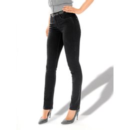 Stretch-Jeans Ascari, Damen, Gr. 42, Normalgr&ouml;&szlig;en, schwarz, 91% Baumwolle, 6% Polyester, 3% Elasthan, unifarben, lang, Jeans Stretch-Jeans