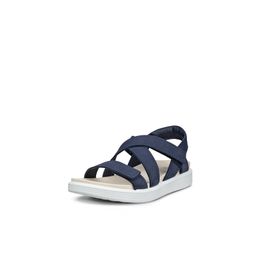 Sandale Ecco "SOFT SANDAL W CROSS STRAP", Damen, Gr. 41, marine, Nubukleder, unifarben, Schuhe Sandale, Riemchensandale, Sommerschuh mit praktischem Klettverschluss