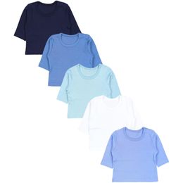 Langarmshirt TUPTAM "Shirt Baby Jungen Langarmshirt 5er Pack", M&auml;dchen, Gr. 80, blau (blau, mix t&uuml;rkis wei&szlig; uni), Obermaterial: 100% Baumwolle CO., Shirts Langarmshirt