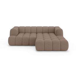 Ecksofa HOMSY BY ANA JOHNSON "&raquo;XL&laquo; BOUBELLE L-Form extra tief, Design: Bubble-Optik, Breite 247cm", braun, B:247cm H:75cm T:191cm, 100% Polyester, Sofas, Ecksofa, hoher Sitzkomfort dank Wellenunterfederung, XL Sitztiefe 100 cm