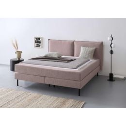 Bett "ERIK Boxbett mit Bonnell-/Taschen-Federkernmatratze, Breite 160/180cm", beige, B:200cm H:113cm L:209cm, 100% Polyester, LeGer Home by Lena Gercke, Betten, Bett, wahlweise H&auml;rtegrad der Matratze H2/H3/H4, Polsterbett mit/ohne Topper