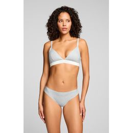 B&uuml;gelloser BH Puma "Puma WOMEN COTTON TRIANGLE BRALETTE", Damen, Gr. XS, N-Gr, light grau melange, Single Jersey, Obermaterial: 88% Baumwolle, 12% Elasthan, BHs B&uuml;gelloser BH, herausnehmbare gepolsterte Cups f&uuml;r anpassungsf&auml;higen Look