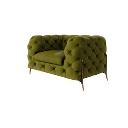 S-STYLE Chesterfield Sessel Natalie gr&uuml;n Ma&szlig;e (cm): B: 125 H: 75 Sessel & Hocker > Sessel nach Material > Stoff Sessel &raquo; Sofa DE