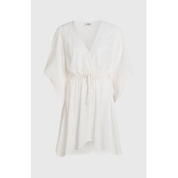 O`Neill Strandkleid O'NEILL "ESSENTIALS TOKEENA COVER UP", Damen, Gr. L (40), N-Gr, snow wei&szlig;, Obermaterial: 100% Viskose, Kleider Strandkleid, mit Spitzendetails am Ausschnitt, locker sitzender Schnitt