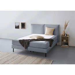 Bett "ERIK Boxbett mit Bonnell-/Taschen-Federkernmatratze, Breite 160/180cm", grau, B:180cm H:113cm L:209cm, 95% Polyester, 5% Nylon, LeGer Home by Lena Gercke, Betten, Bett, wahlweise H&auml;rtegrad der Matratze H2/H3/H4, Polsterbett mit/ohne Topper