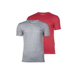 T-Shirt Emporio Armani "T-Shirt ENDURANCE 2er Pack", Herren, Gr. L, bunt (grau, rot), Obermaterial: 95% Baumwolle CO. 5% Elasthan EL., Shirts T-Shirt