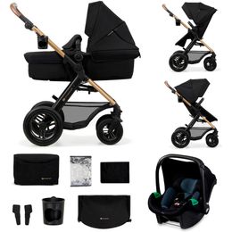 Kombi-Kinderwagen Kinderkraft "MOOV 2 Air 3IN1", Baby, schwarz (pure schwarz), Stahl, Kinderwagen Kombi-Kinderwagen, mit Luftreifen
