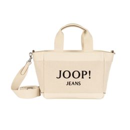 JOOP! Handtasche JOOP JEANS "calduccio tela yvette handbag shz", Damen, Gr. B/H/T: 26,5cm x 21cm x 14cm, sanftes wei&szlig;, Textil, Taschen Handtasche, Damen Umh&auml;ngetasche mit plakativem Logo