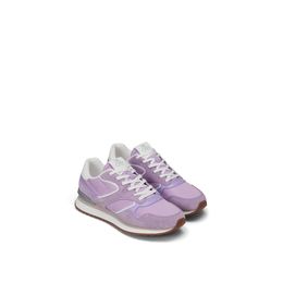Marc O'Polo Sneaker MARC O'POLO "Maxima", Damen, Gr. 36, flieder, hellgrau, Glattleder, Nylon, Veloursleder, unifarben mit Farbeinsatz, Schuhe Sneaker, Halbschuh, Schn&uuml;rschuh, Freizeitsneaker mit Memory Foam