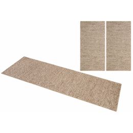 Bettumrandung OTTO HOME "Wolly, Handweb Teppiche" Gr. 14, beige (sand), H:14mm, Obermaterial: 93% Wolle, 7% Polyester, Bettumrandungen, Bettumrandung, Bettvorleger, Wolle, handgewebt, L&auml;ufer-Set Wohnzimmer, Schlafzimmer