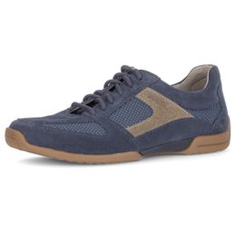 Sneaker Pius Gabor, Herren, Gr. 10 (44,5), dunkelblau, braun, Mesh, Veloursleder, Schuhe Sneaker, Freizeitschuh, Halbschuh, Schn&uuml;rschuh mit Kontrastbesatz, G-Weite