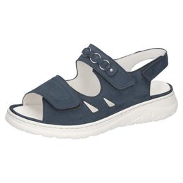 Waldl&auml;ufer Sandale WALDL&Auml;UFER "H-JOLINE", Damen, Gr. 9 (43), jeansblau, Nubukleder, unifarben, Basic, Schuhe Sandale, Sommerschuh, Klettschuh in Komfortweite H (= sehr weit)