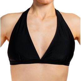 Triangel-Bikini-Top AQUARTI "Bikini Oberteil Damen Bikini Top Oberteil Triangel Neckholder Push Up Padded Zum Binden", Damen, Gr. 42, N-Gr, schwarz (design 041, zum binden, schwarz), Obermaterial: 80% Polyamid PA. 20% Elasthan EL., Bikini-Oberteile Triangel-Bikini-Top
