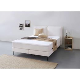 Bett "ERIK Boxbett mit Bonnell-/Taschen-Federkernmatratze, Breite 160/180cm", creme, B:180cm H:113cm L:209cm, 95% Polyester, 5% Nylon, LeGer Home by Lena Gercke, Betten, Bett, wahlweise H&auml;rtegrad der Matratze H2/H3/H4, Polsterbett mit/ohne Topper