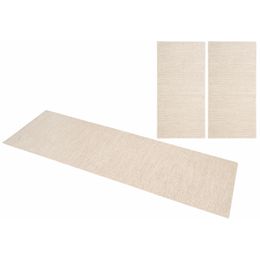 Bettumrandung OTTO HOME "Wolly, Handweb Teppiche" Gr. 14, beige (natur), H:14mm, Obermaterial: 93% Wolle, 7% Polyester, Bettumrandungen, Bettumrandung, Bettvorleger, Wolle, handgewebt, L&auml;ufer-Set Wohnzimmer, Schlafzimmer