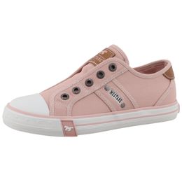 Slip-On Sneaker Mustang Shoes "Gaspare", M&auml;dchen, Gr. 37, ros&eacute;, Baumwolle, Schuhe Slip-On Sneaker, Freizeitschuh, Slipper, Halbschuh mit Kontrastn&auml;hten
