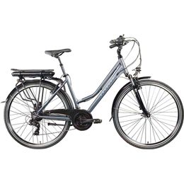 Z&uuml;ndapp E-Bike Z&Uuml;NDAPP "Green 7.7 Damen" Gr. 48, grau (blau, grau), Elektrofahrr&auml;der, Damen, 48cm, 28 Zoll (71,12cm), E-Bike, Pedelec, Elektrofahrrad f&uuml;r Damen