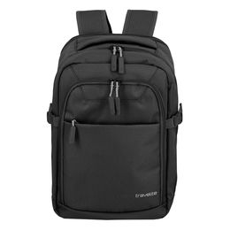 Laptoprucksack Travelite "KICK OFF Reiserucksack", Gr. B/H/T: 25cm x 40cm x 20cm, schwarz, Polyester, unifarben, Basic, Rucks&auml;cke Laptoprucksack